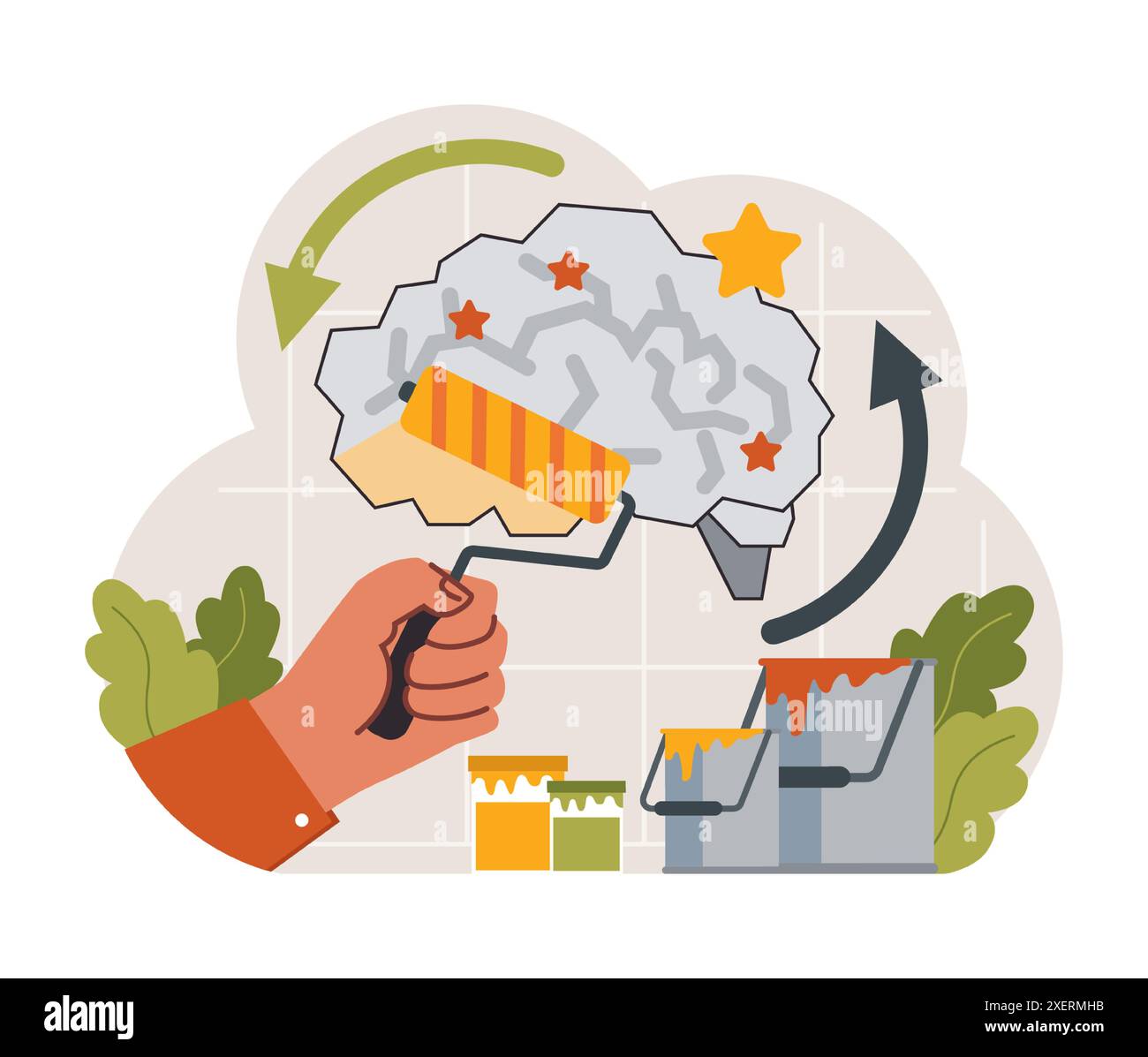 Art therapy. Character developing a creativity. Self-expression idea ...