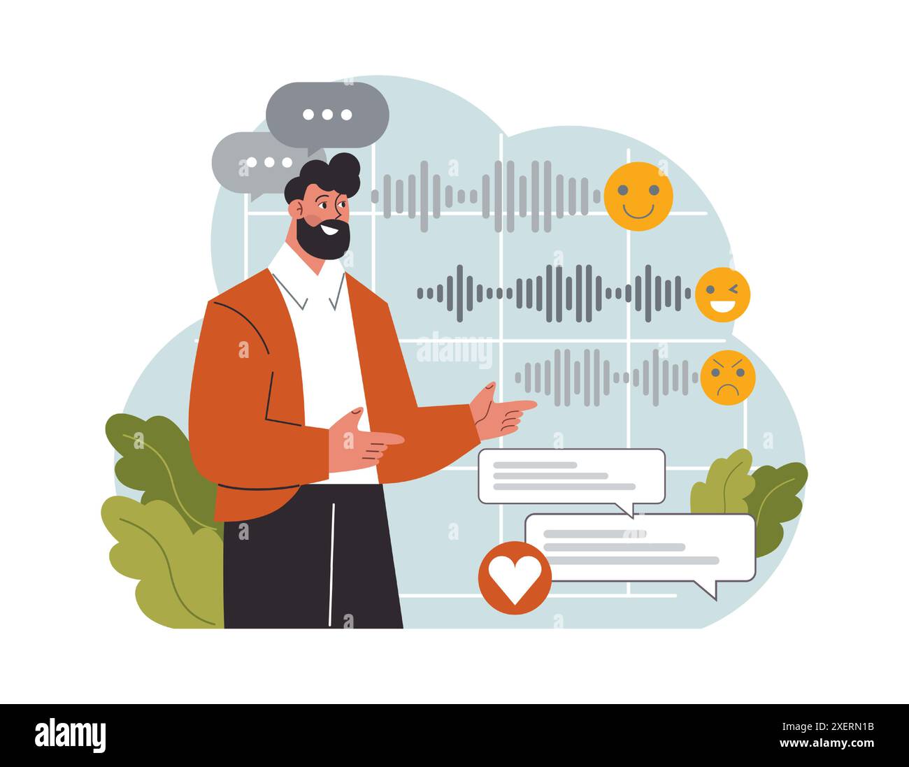 Sending voice messages Stock Vector Images - Alamy