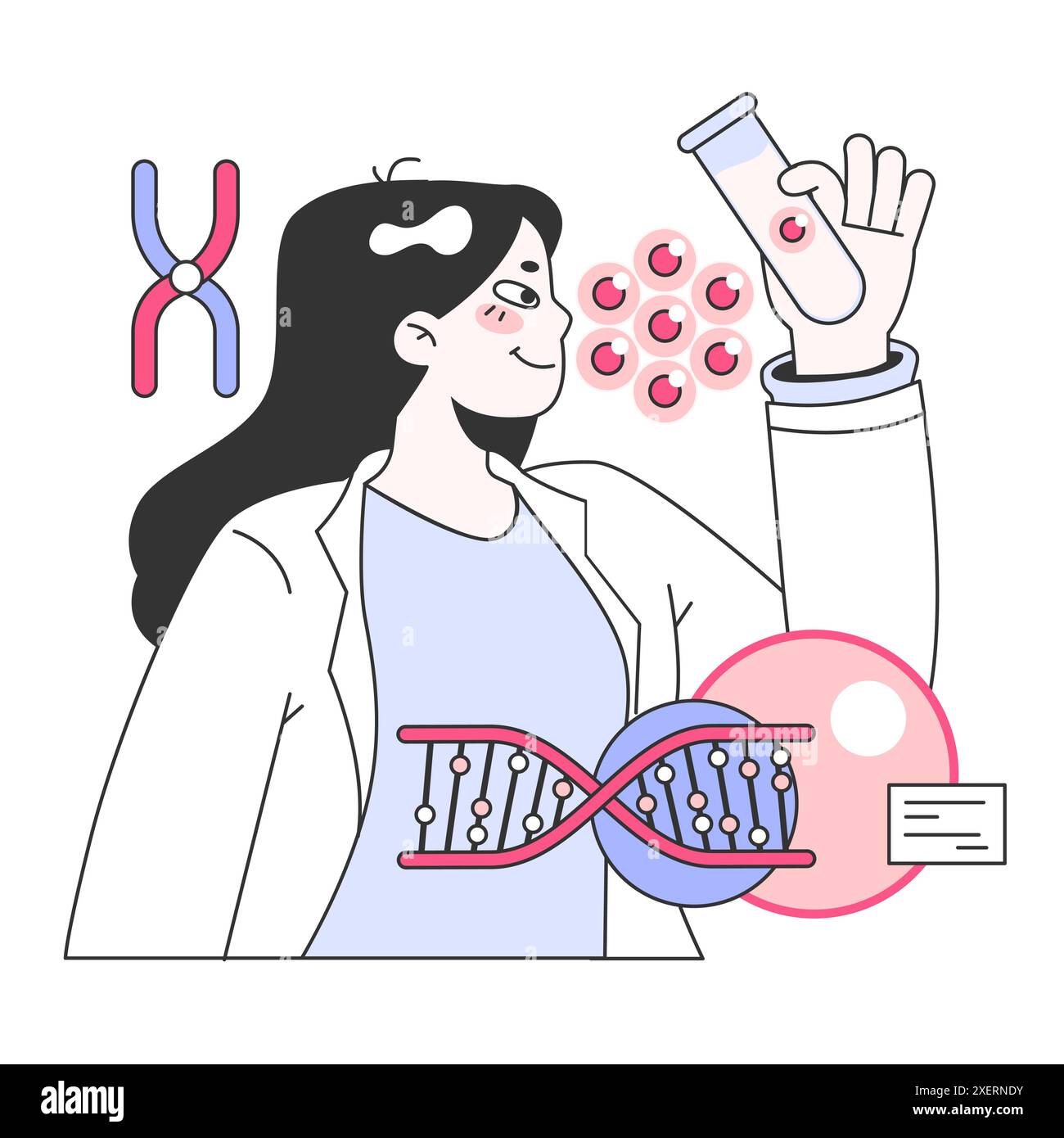 Genomics Scientists Analyzing Dna Helix Genetic Engineering