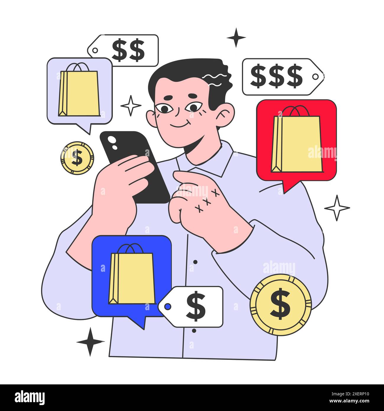 Shopping comparison app Stock Vector Images - Alamy