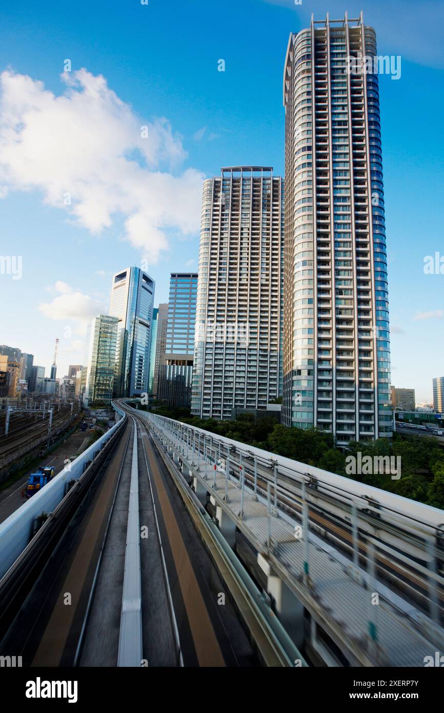 Shiodome, Yurikamome line, Monorail train, Tokyo, Japan Stock Photo - Alamy