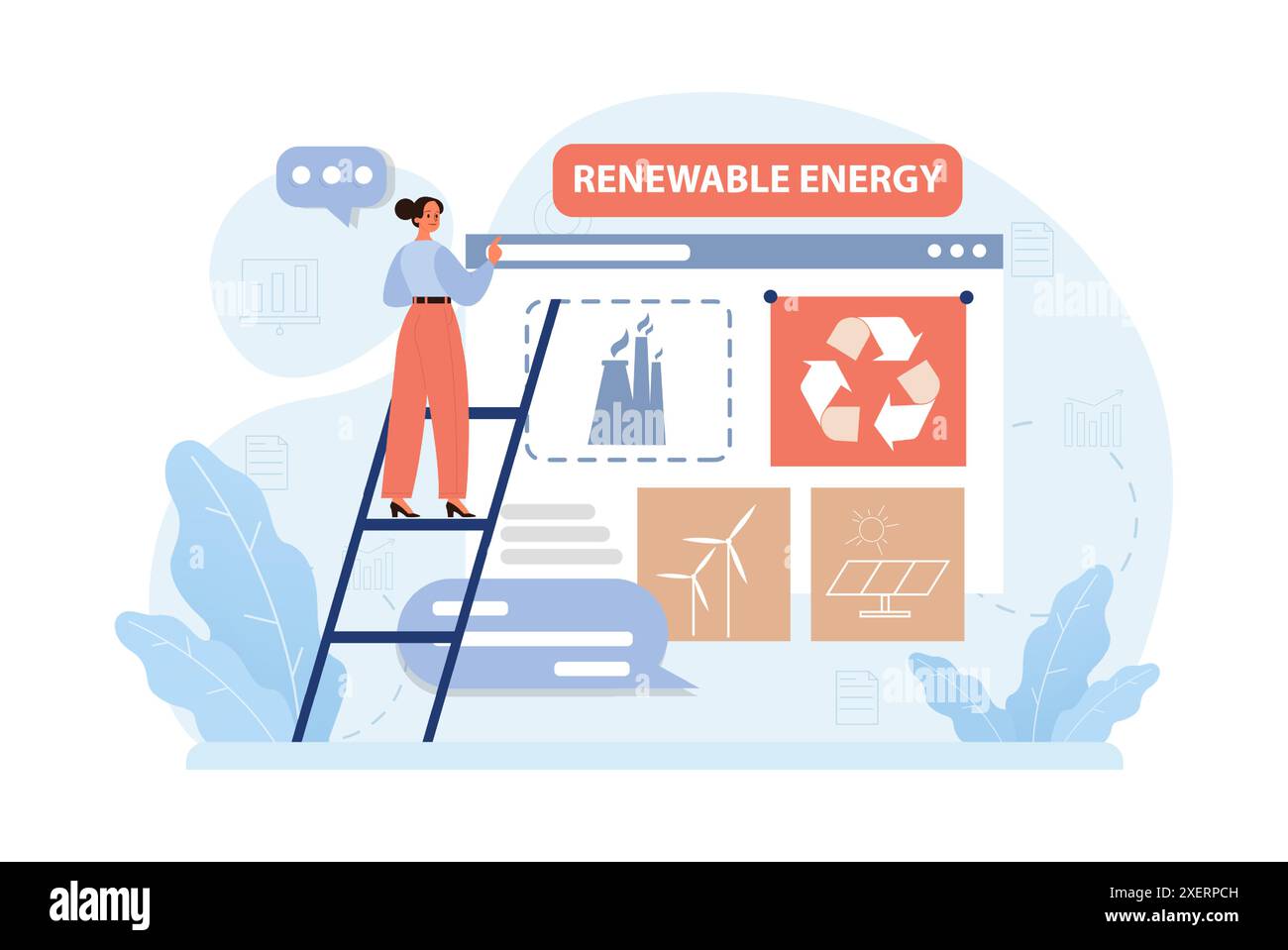 Renewable power. Sustainable electricity consumption. Energy generation ...