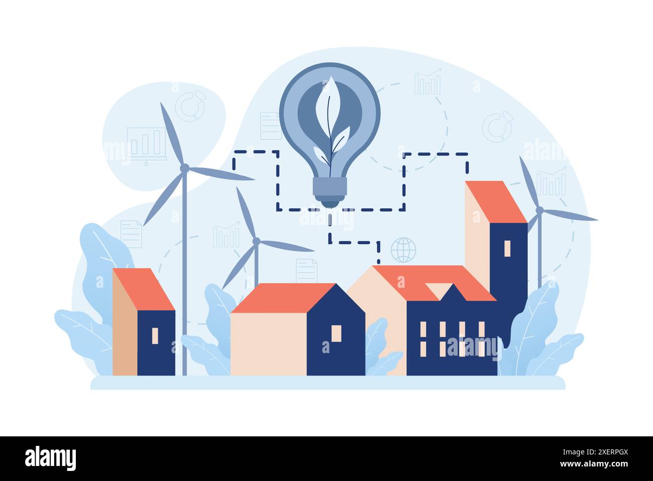 Renewable power. Sustainable electricity consumption. Energy generation ...