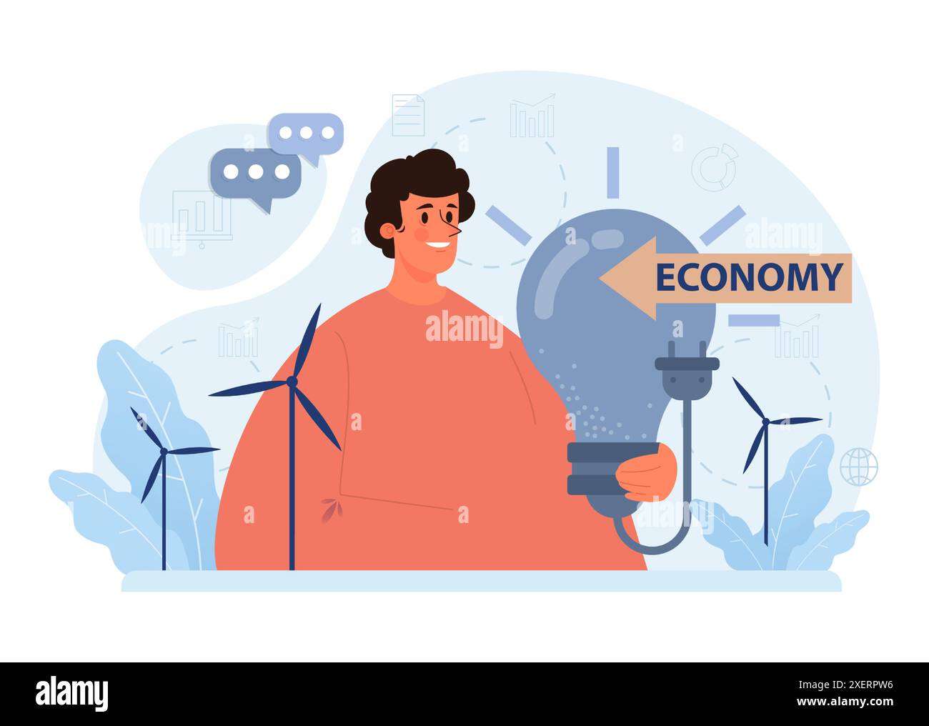 Sustainability. Renewable power generation by windfarm. Energy ...