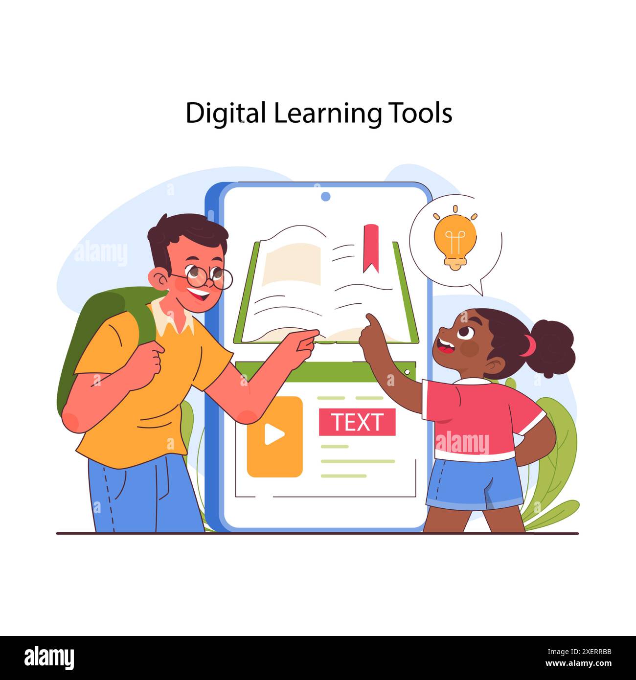 Child cognitive development. Digital learning tools. Children using ...