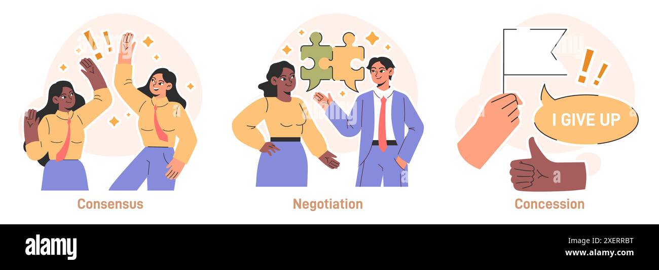 Compromise set. Finding common ground and search for mutual agreement ...
