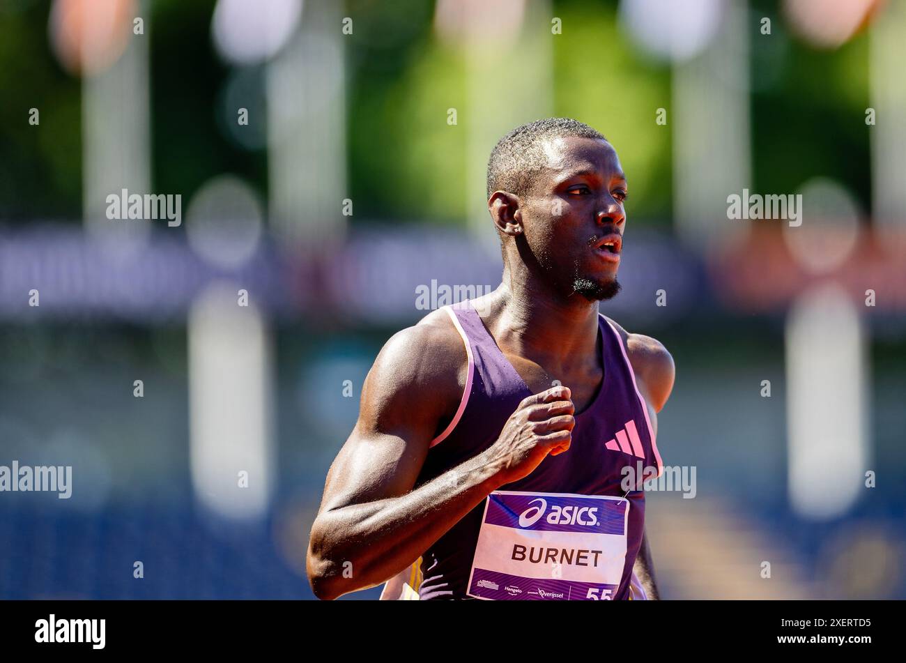 HENGELO - Taymir Burnet during the semi-final 200 meters on the second day of the National ...