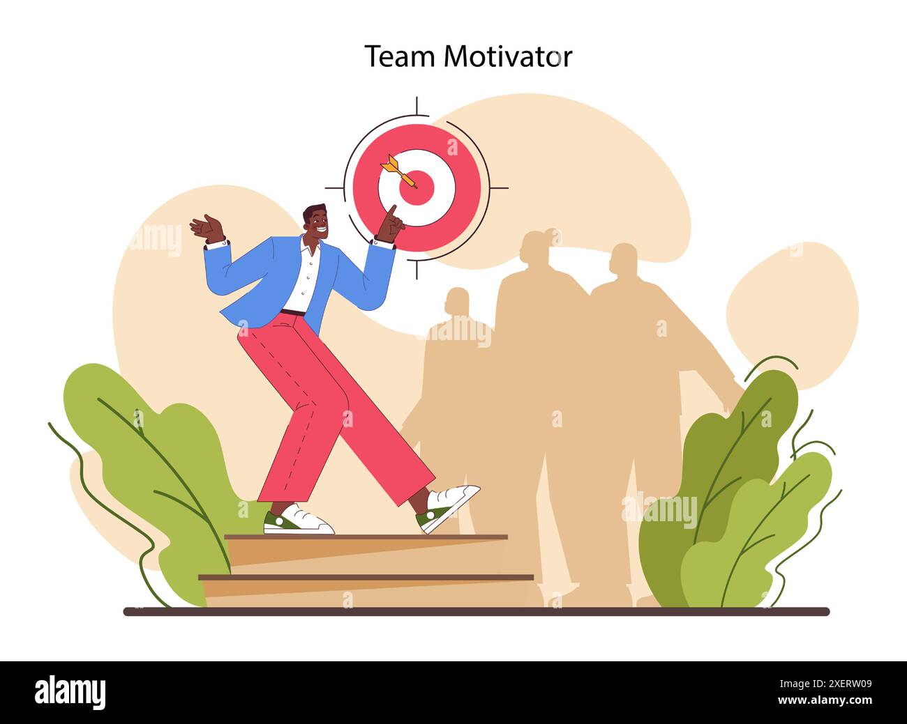 Leadership skill. Top manager professional quality leading a work team ...