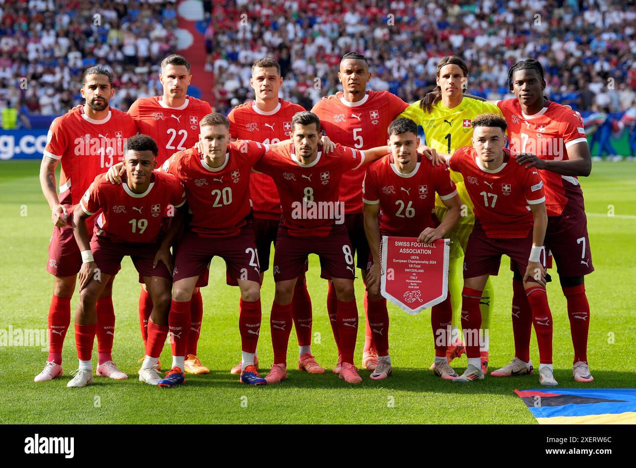 Switzerland players pose for a team photo ahead of the UEFA Euro 2024 ...