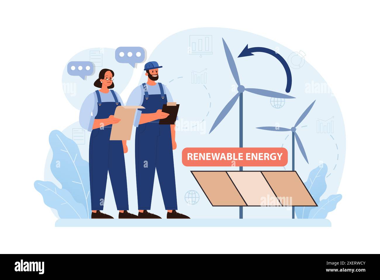 Renewable power. Sustainable electricity consumption. Energy generation ...