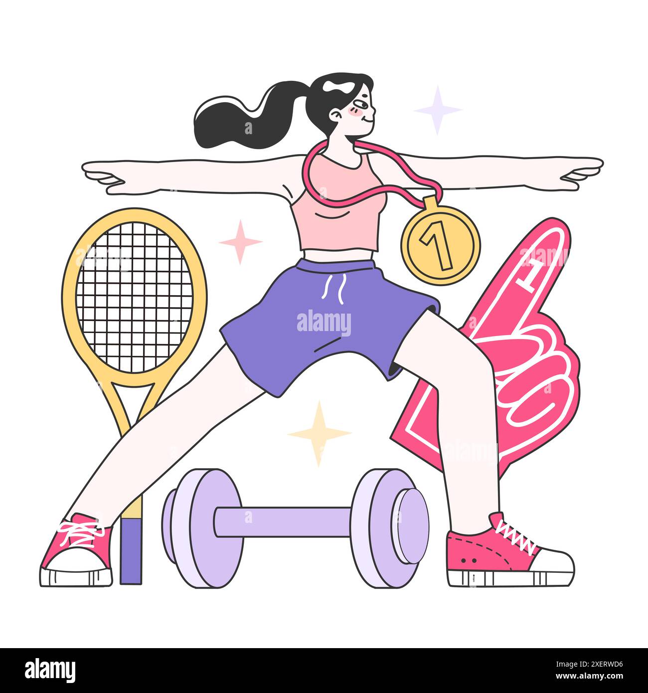 Modern wellbeing practice. Physical activity and fitness. Woman doing ...