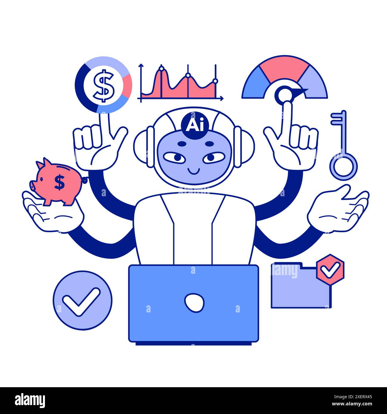 Artificial intelligence in business. AI-powered production, management and marketing. Self ...