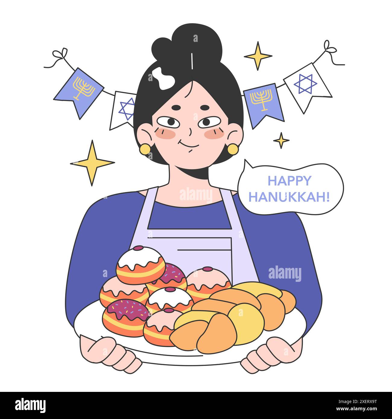 Hanukkah celebrating. Family gathering on religious holidays. Happy ...