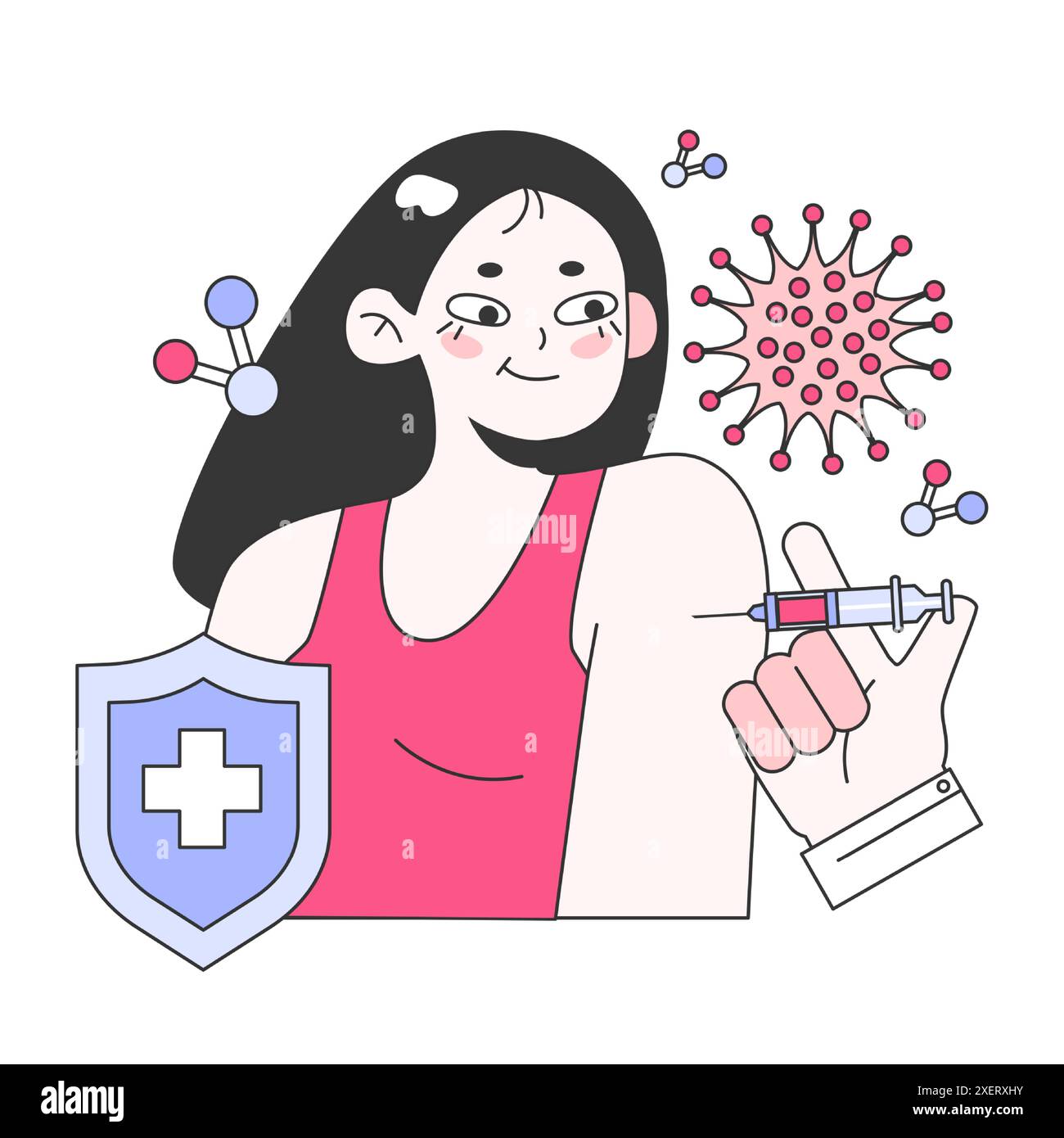 Immunotherapy and vaccination. Idea of vaccine injection for protection ...