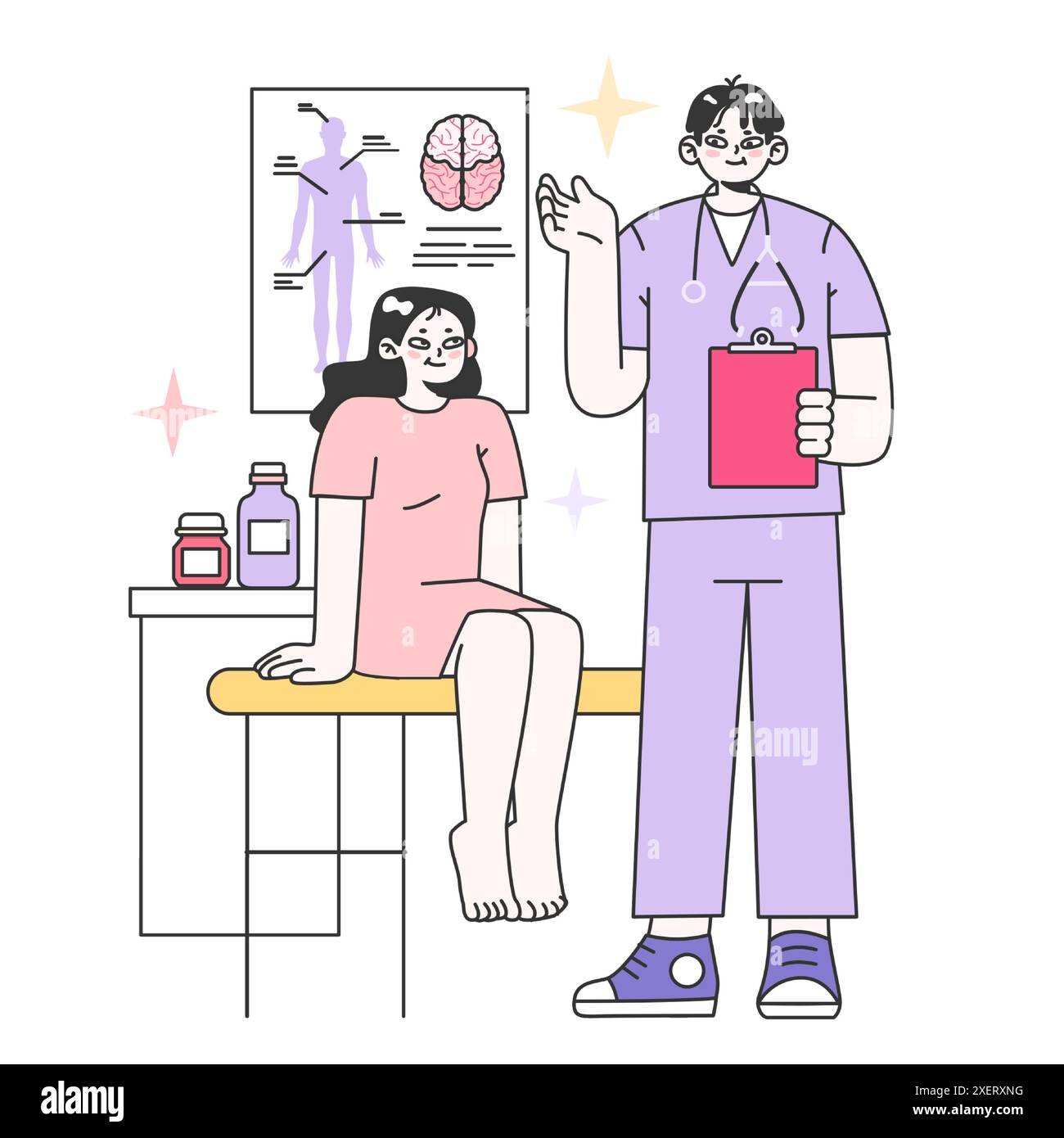 Modern wellbeing practice. Annual medical exam, regular health check up ...