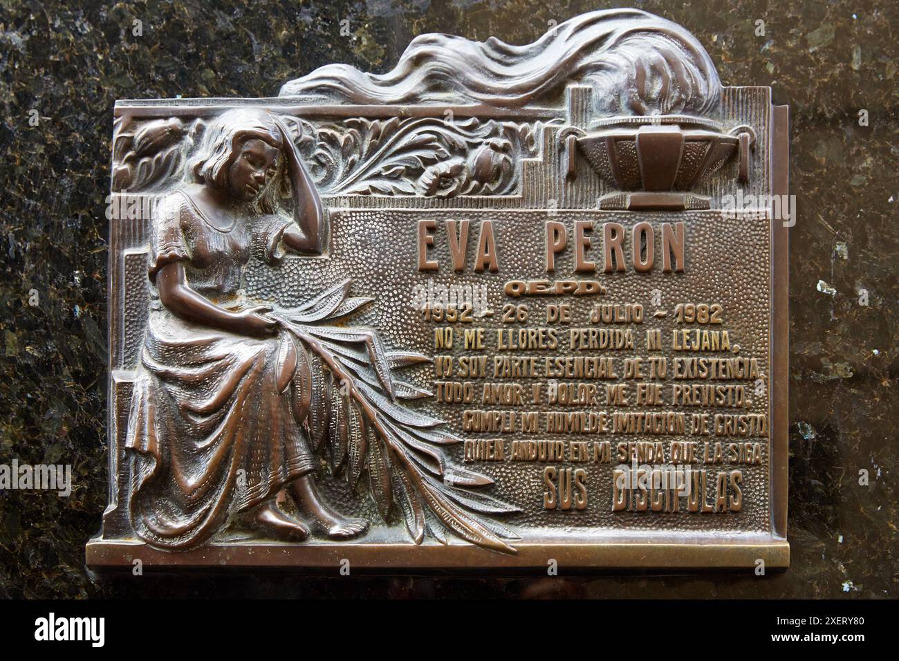Tomb of Eva Duarte Peron (´Evita´) former first lady. Cementerio de La ...