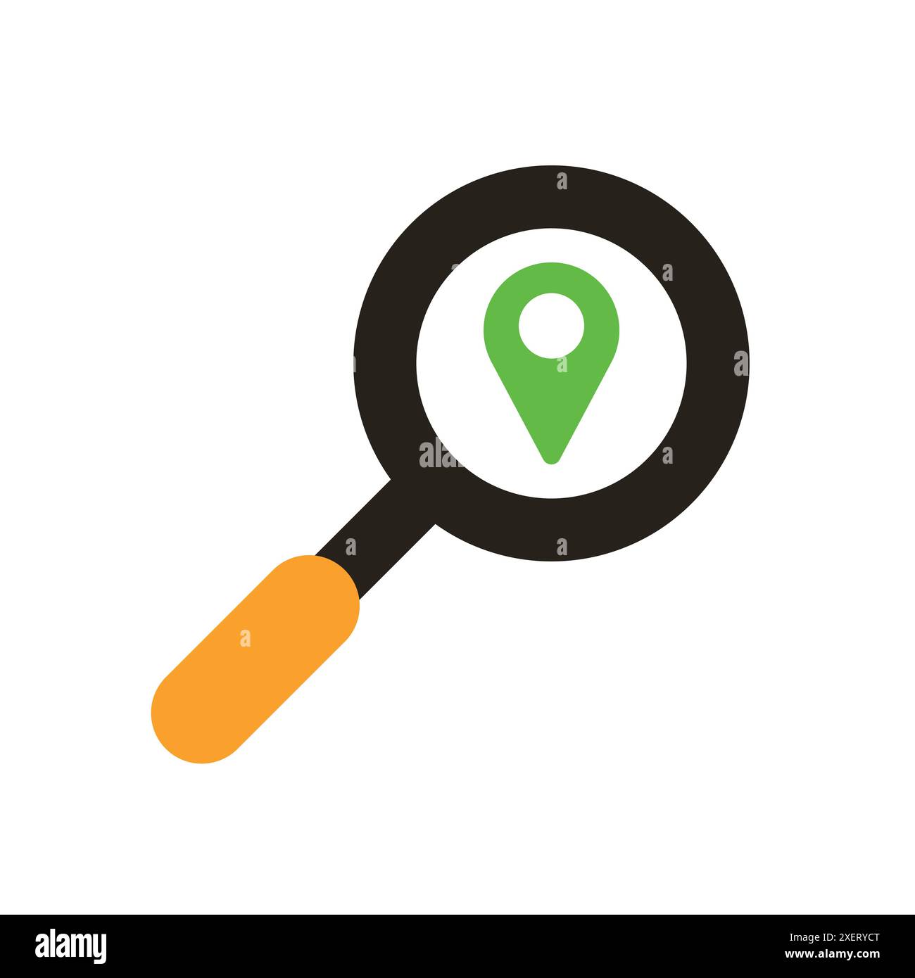 Magnifying glass location icon hi-res stock photography and images - Alamy