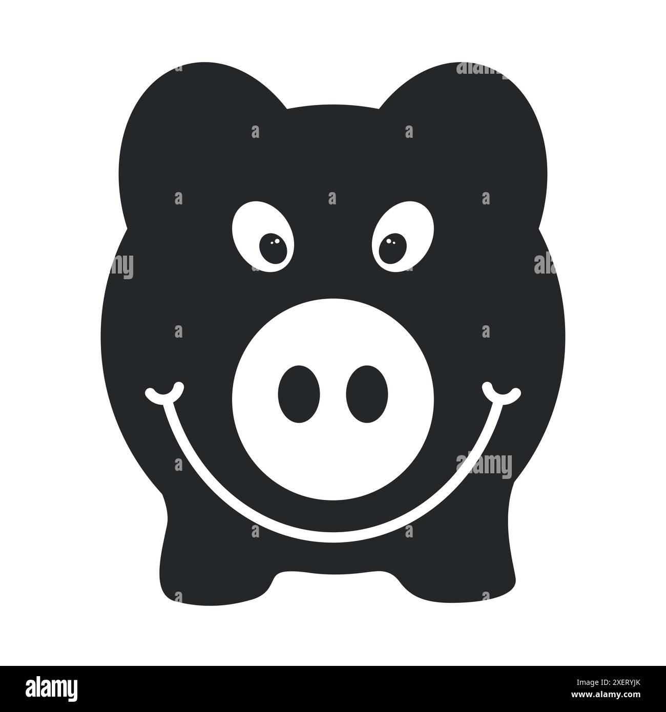 Pig silhouette with smiley expression vector illustration isolated on a ...