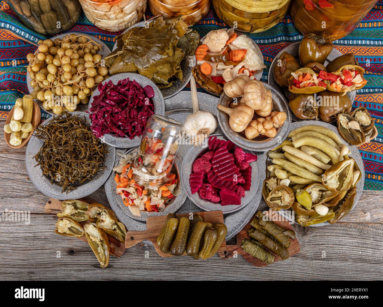 Homemade pickle exhibition. Pickle jar types. Different types of ...