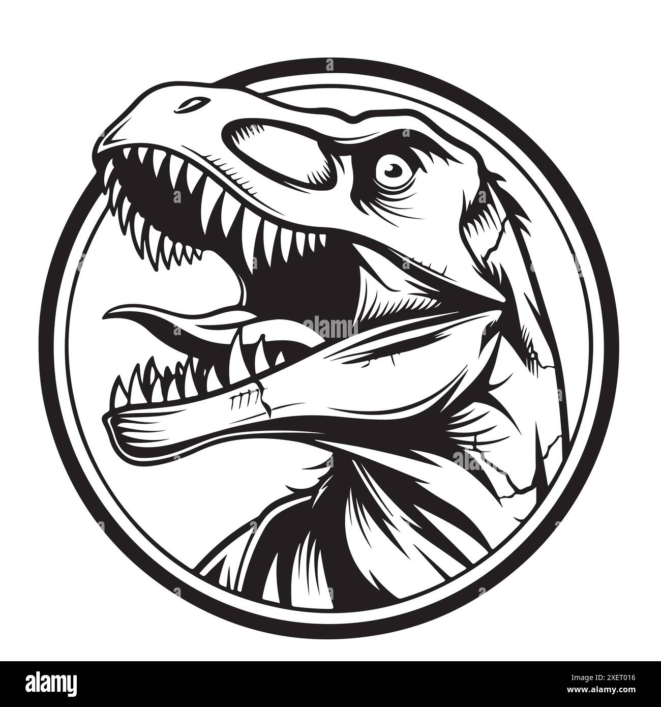 Dinosaur artistic drawing. animal spontaneous sketch with combination ...