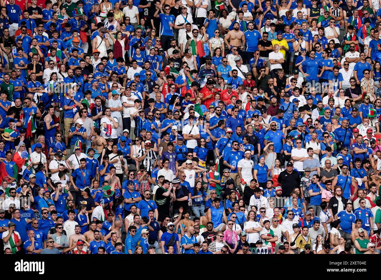 Italy fans react in the stands during the UEFA Euro 2024 round of 16 ...