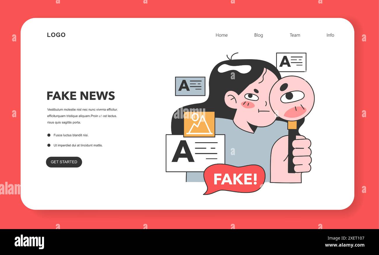 Fake news web banner or landing page. Manipulation and control over ...