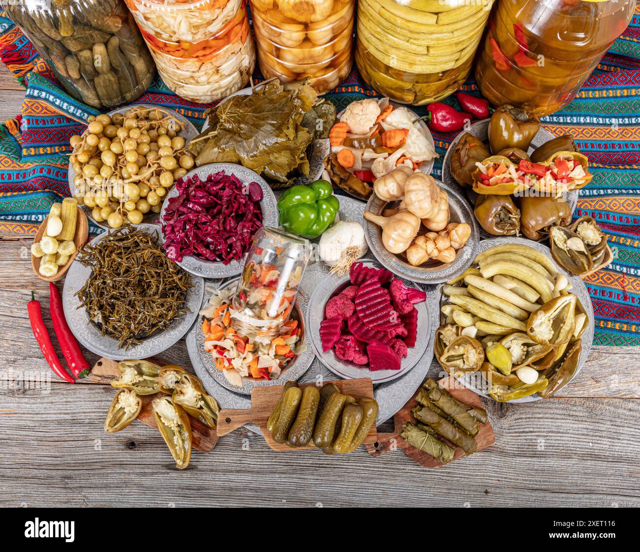 Homemade pickle exhibition. Pickle jar types. Different types of ...