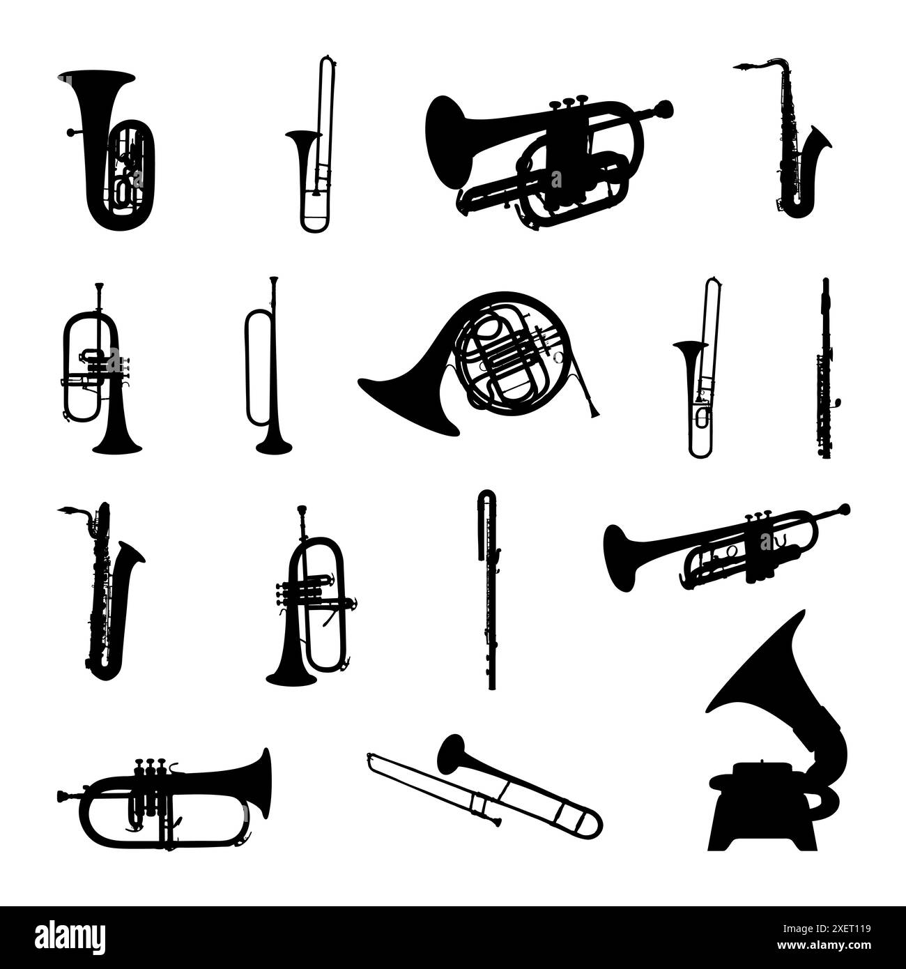 Bugle silhouette hi-res stock photography and images - Alamy
