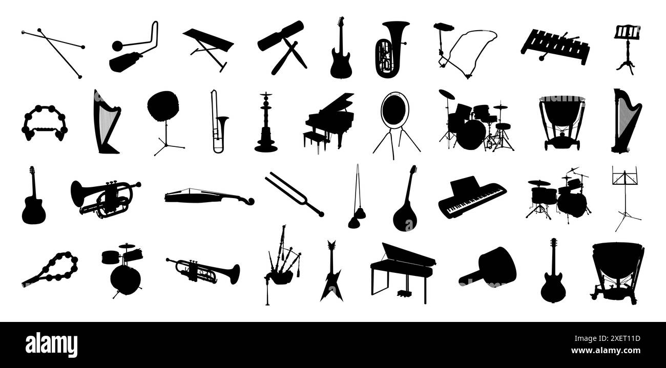 Big band orchestra silhouette Stock Vector Images - Alamy