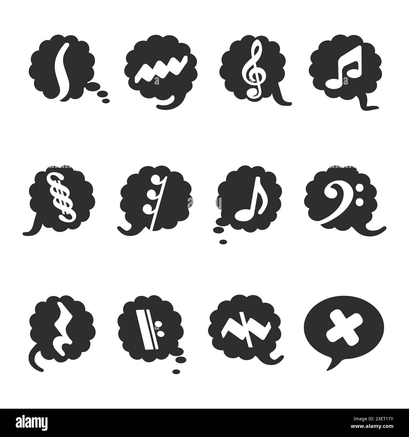 Musical Note Symbols on Speech Bubble Stock Vector Image & Art - Alamy