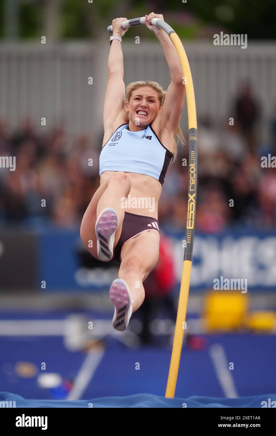 Molly Caudery in action in the Women's Pole Vault during day one of the ...