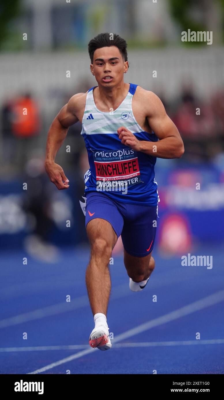 Louie Hinchcliffe in action the Men's 100m semi final 1 during day one of the Olympic Trials and ...