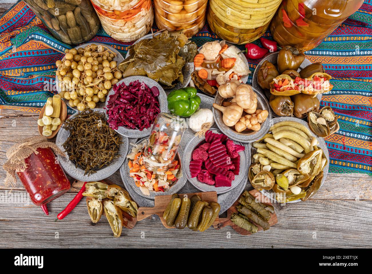 Homemade pickle exhibition. Pickle jar types. Different types of ...