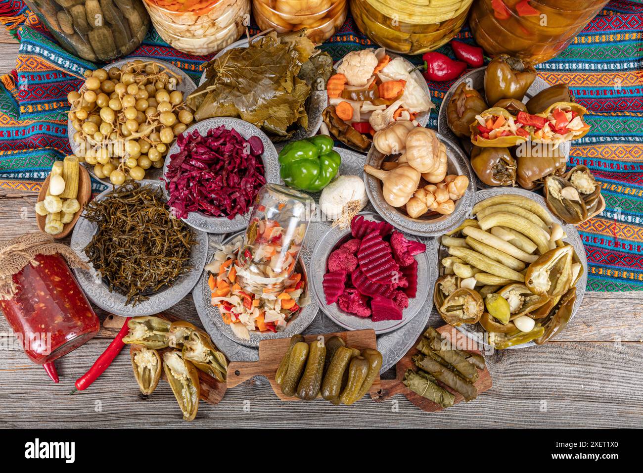 Homemade pickle exhibition. Pickle jar types. Different types of ...