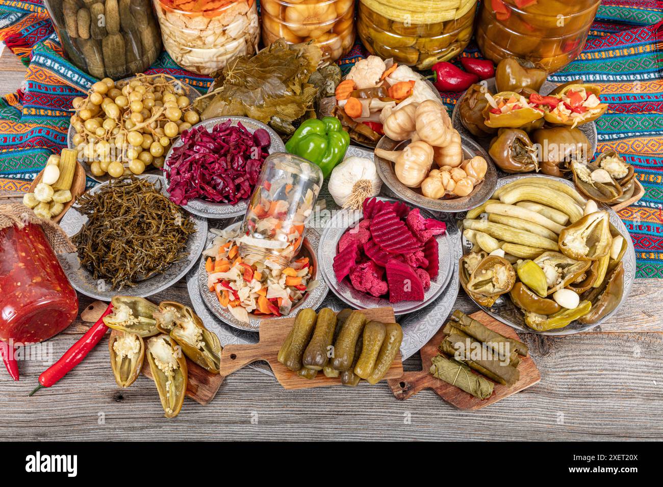 Homemade pickle exhibition. Pickle jar types. Different types of ...