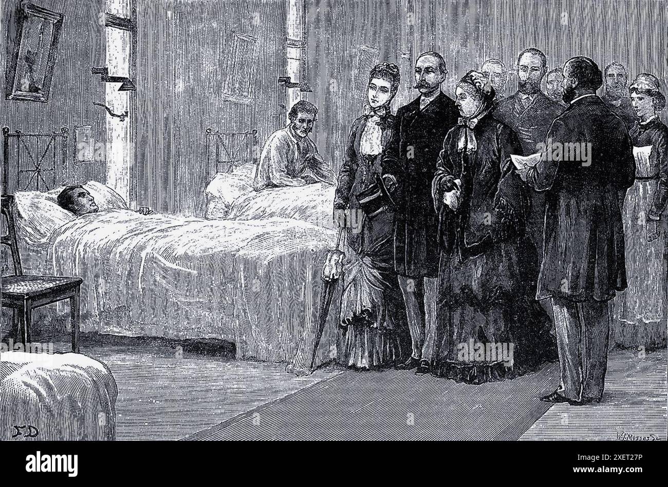 This engraving depicts a scene from Queen Victoria's visit to the newly ...