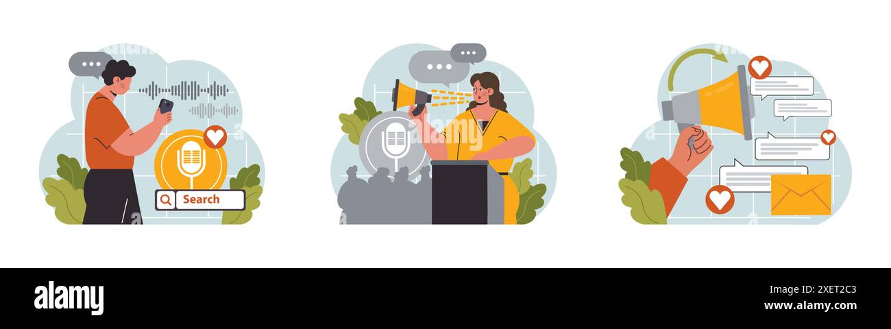 Telling a speech Stock Vector Images - Alamy