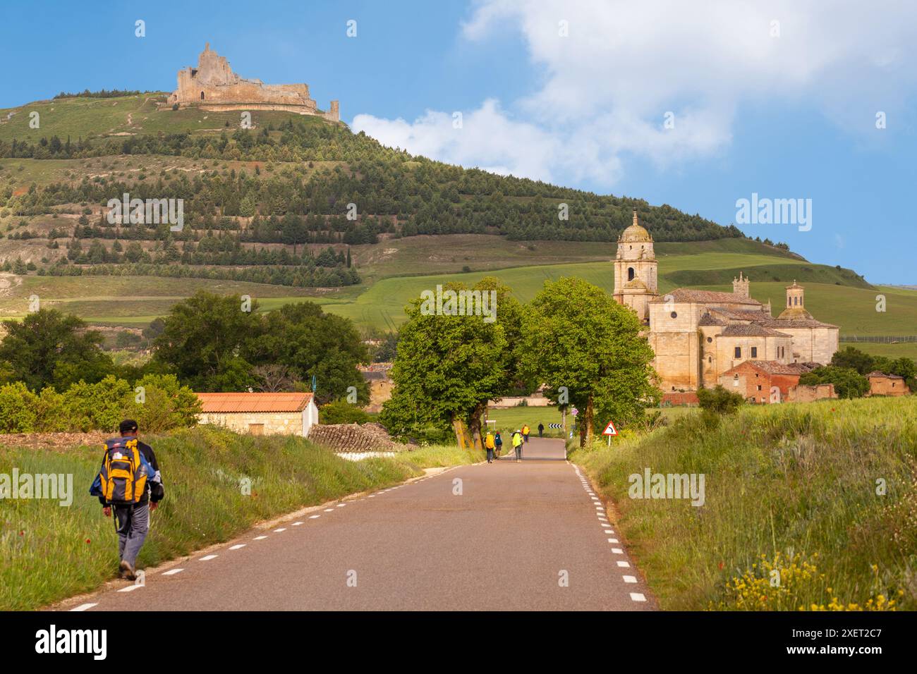 Pilgrim walking the Spanish Camino de Santiago the way of St James ...