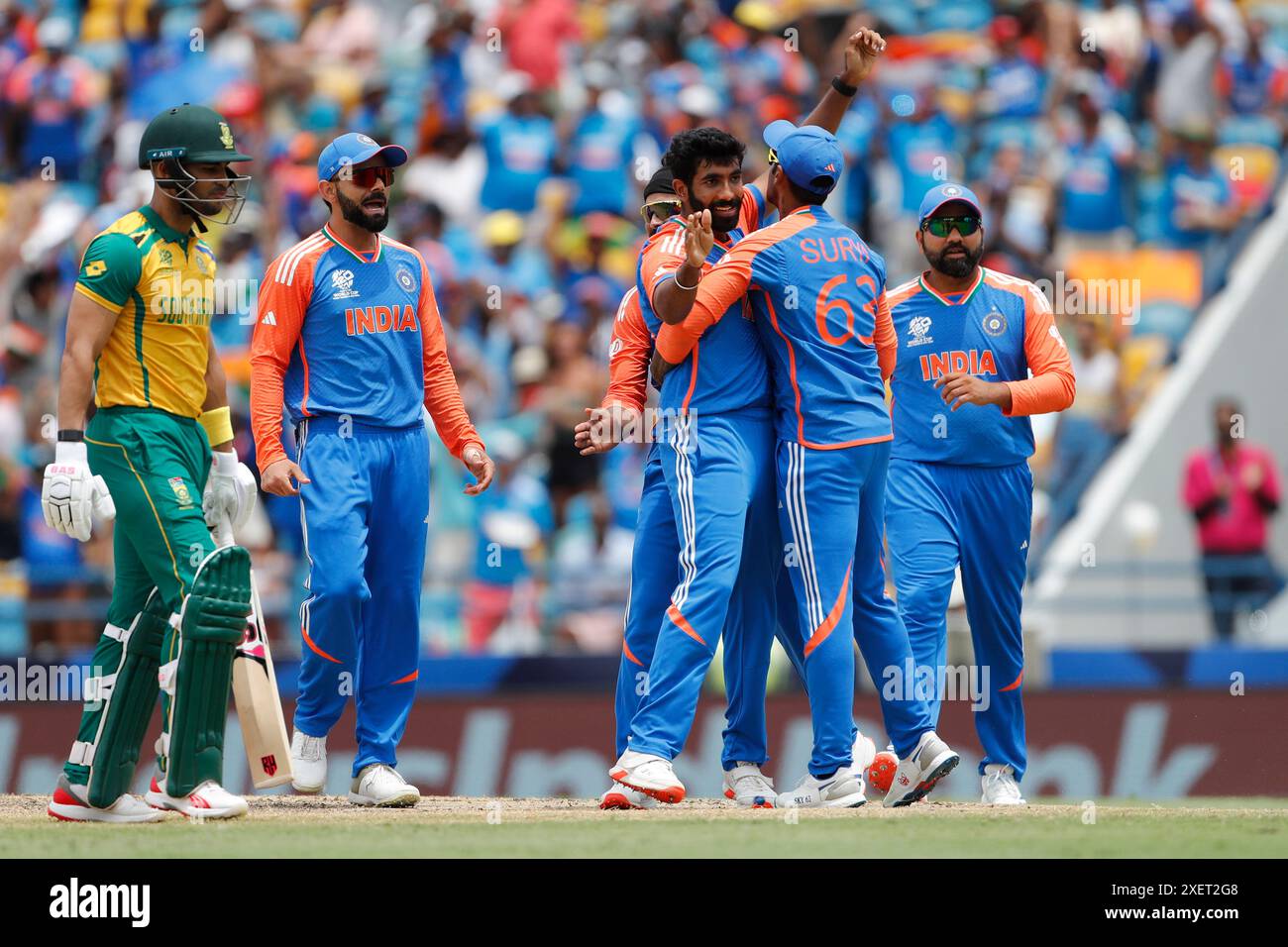 India's Hardik Pandya reacts during the 2024 ICC Men's T20 World Cup ...
