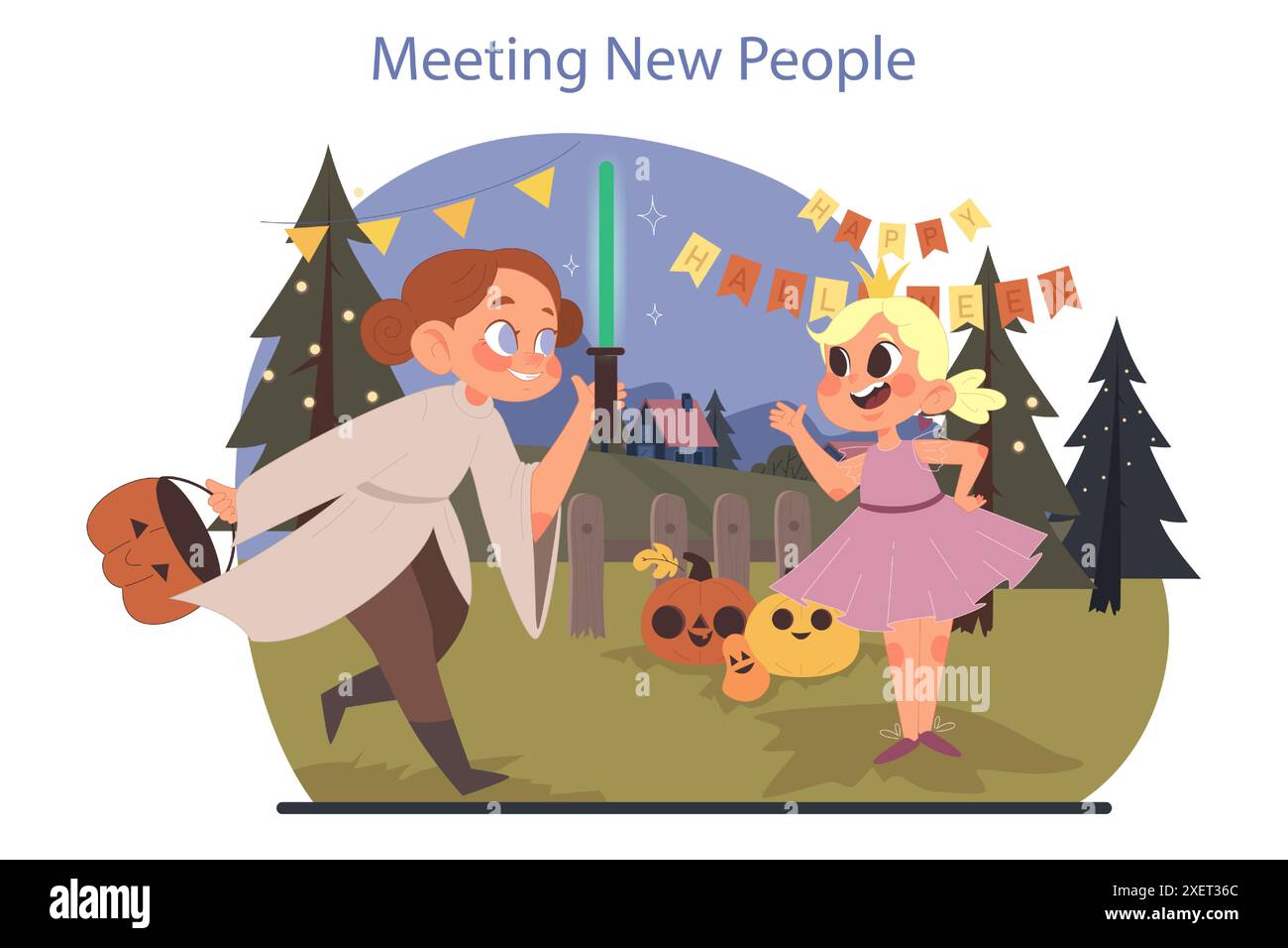 Children at the Halloween party. Little girls wearing costumes. Kid ...