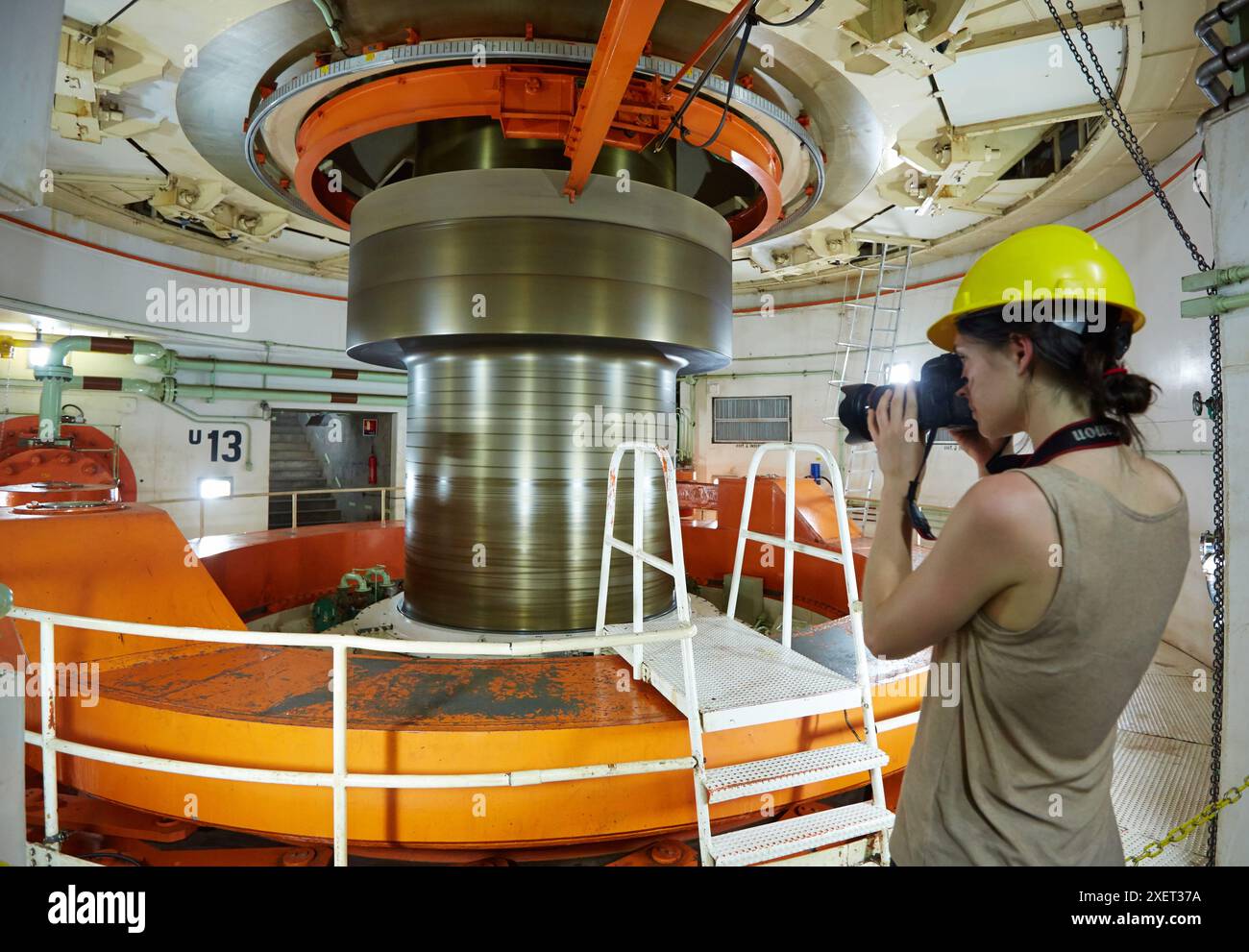 Turbine shaft. Itaipu Binacional Hydroelectric Power Plant. Generator ...