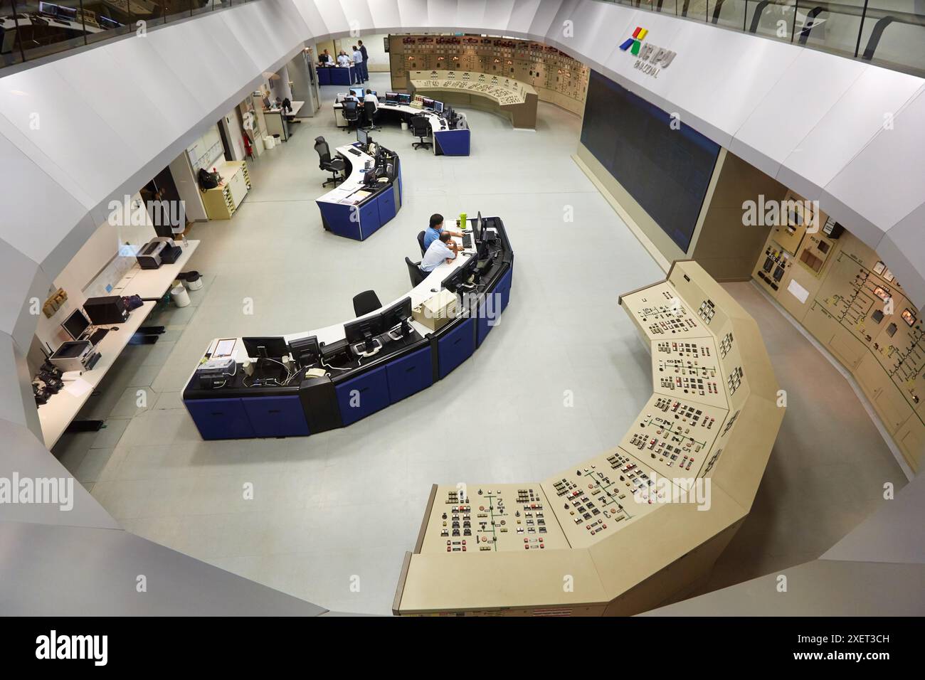 Control Room. Turbine shaft. Itaipu Binacional Hydroelectric Power ...