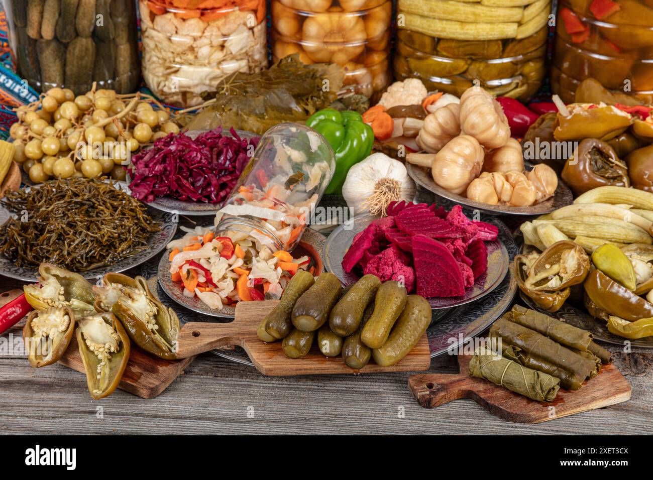 Homemade pickle exhibition. Pickle jar types. Different types of ...