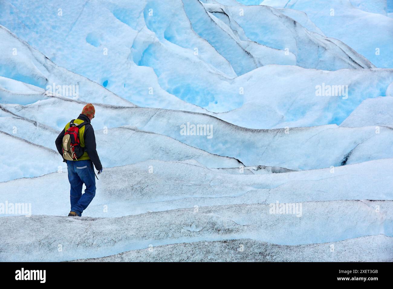 Mini trekking. Walk on the glacier with crampons. Perito Moreno glacier ...