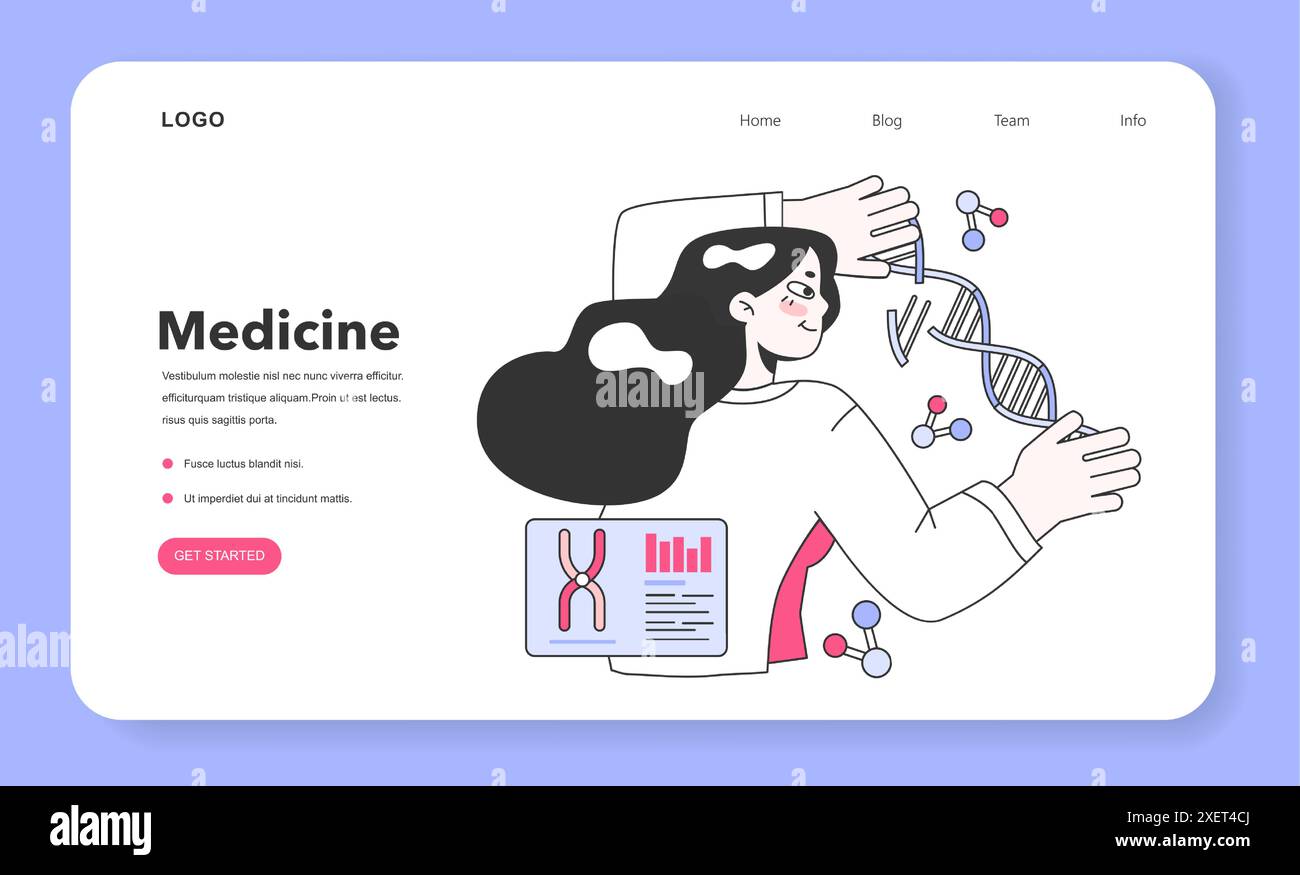 Genetic engineering web banner or landing page. Innovative medicine and ...