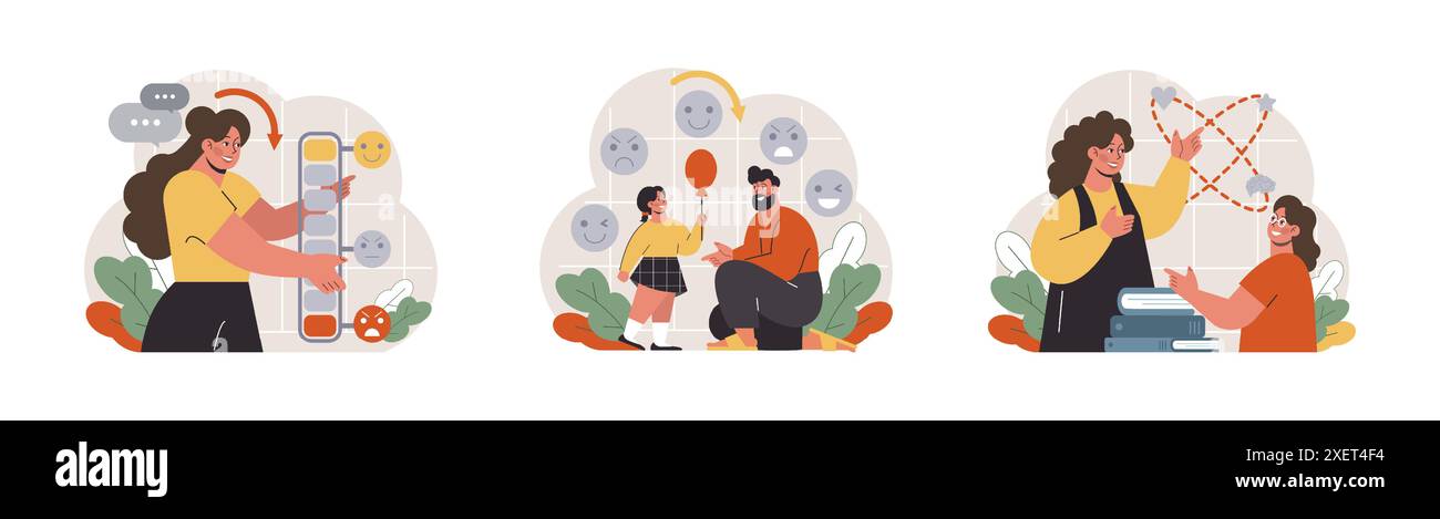 Emotional intelligence set. Emotion balance and control skill. EQ ...