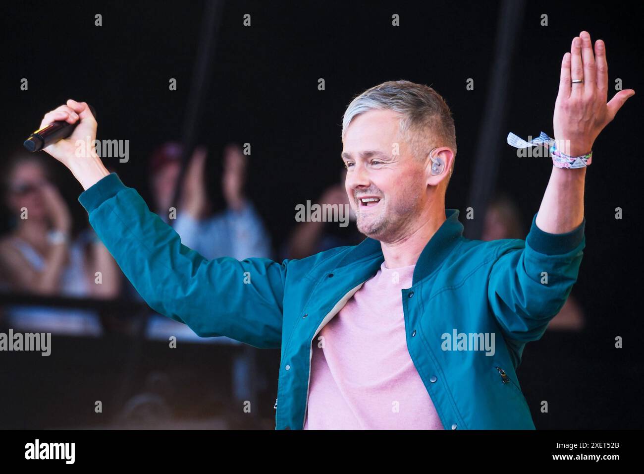 Glastonbury, UK. 29th June, 2024. Tom Chaplin of British band Keane ...