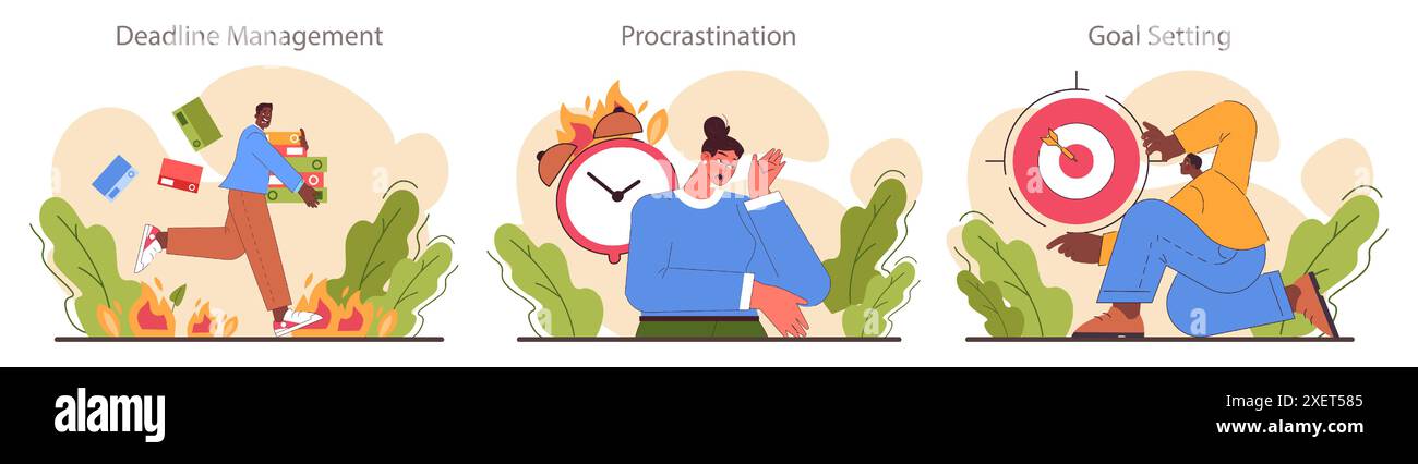 Time management skills. Character with self-discipline. Planning and ...