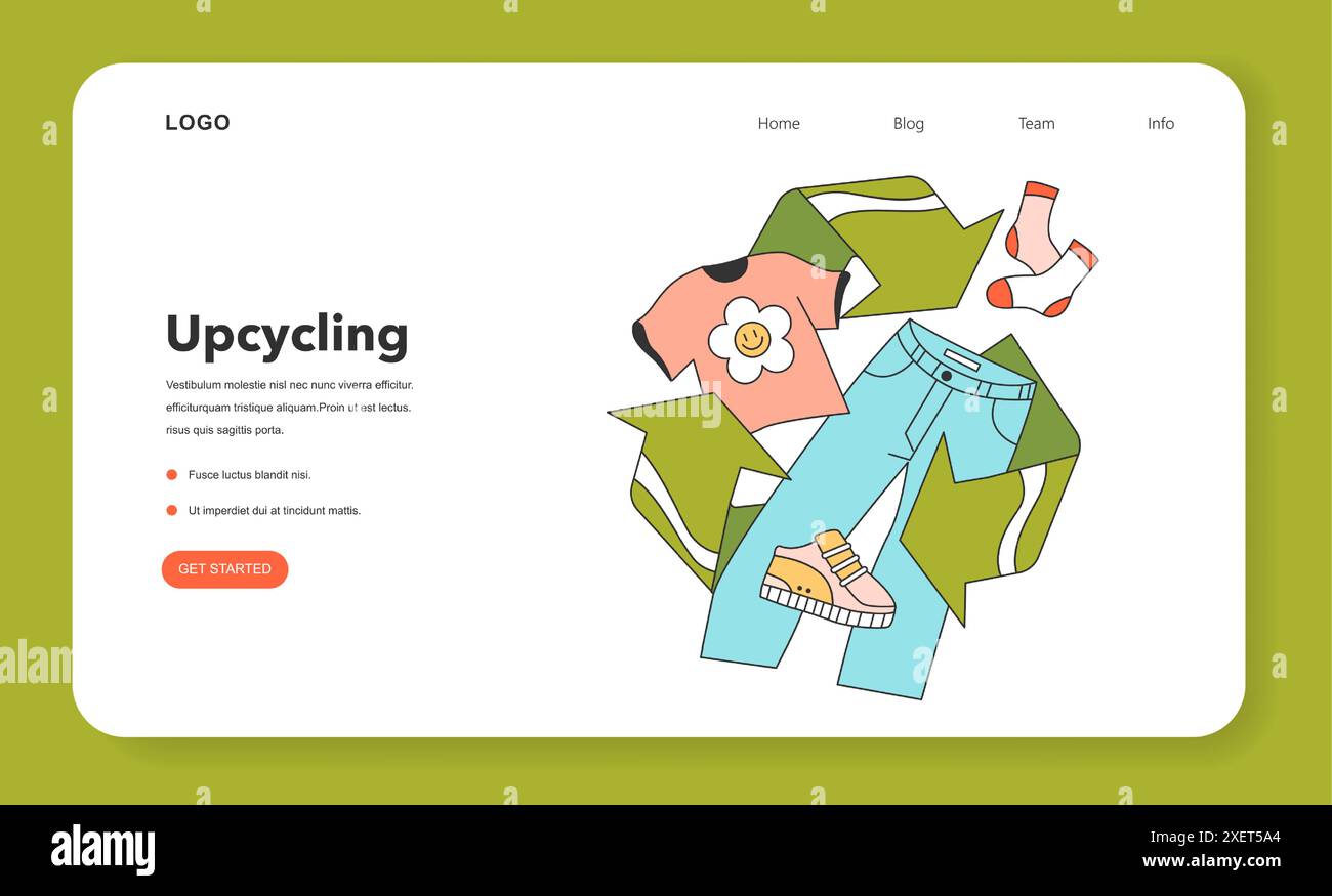 Upcycling web banner or landing page. Process and technique of reuse ...