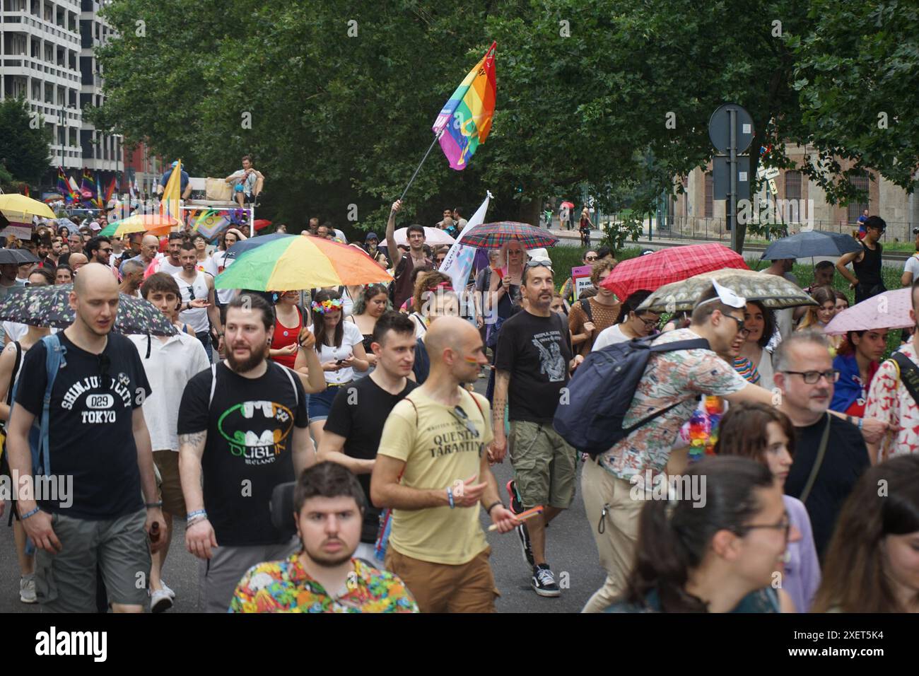 MILAN - Milan gay pride procession, LGBT rainbow procession from Piazza ...